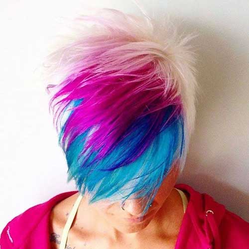 Multi Colored Pixie Cut